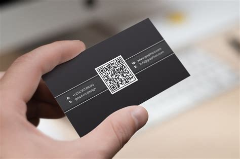 Simple Qr Code Business Card Design Template Photoshop Templates