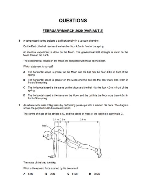 Physics 0625 2020 Paper 2 Questions Pdf