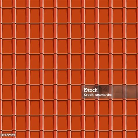 Orange Roof Tile Seamless Pattern Background Stok Vektör Sanatı And Çatı