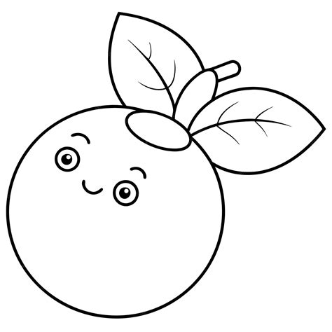 Hand Drawn Outline Of A Blueberry Fruits Blueberry Coloring Page For