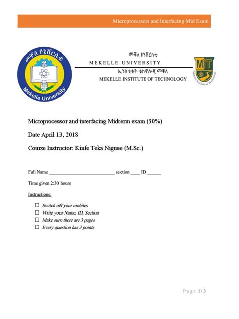microprocessors mid exam pdf computer science manufactured goods