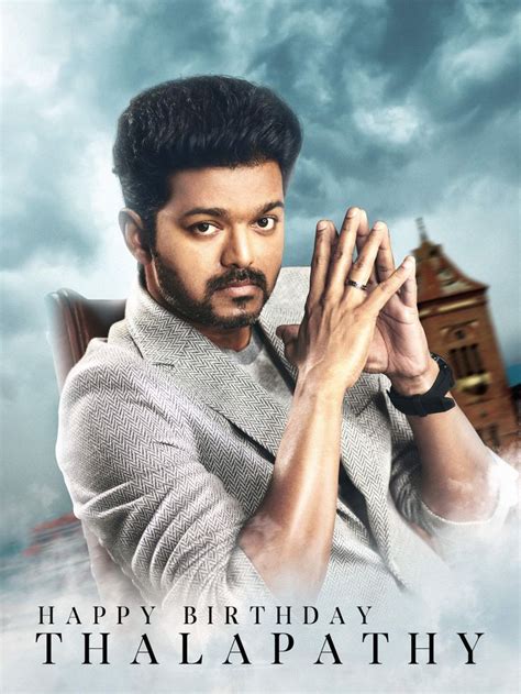 Thalapathy Vijay Birthday Poster In 2022 Birthday Poster Poster