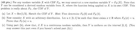 solved for any random variable x ﻿with cdf fx we ﻿may