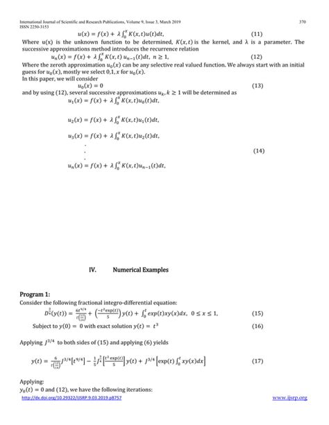 On The Numerical Solution Of Picard Iteration Method For Fractional