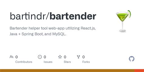 Github Bartindr Bartender Bartender Helper Tool Web App Utilizing