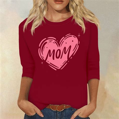 Mothers Day Ts Clearance T Shirt For Mama Womens Love Heart