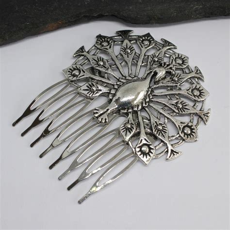 Peacock Hair Comb Etsy
