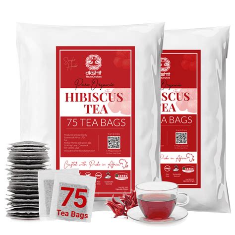 Akshit 150 Organic Hibiscus Tea Bags Pure Hibiscus Flower Tea From