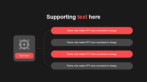 红色扁平圆角矩形4项ppt层次结构 Ppt模板下载