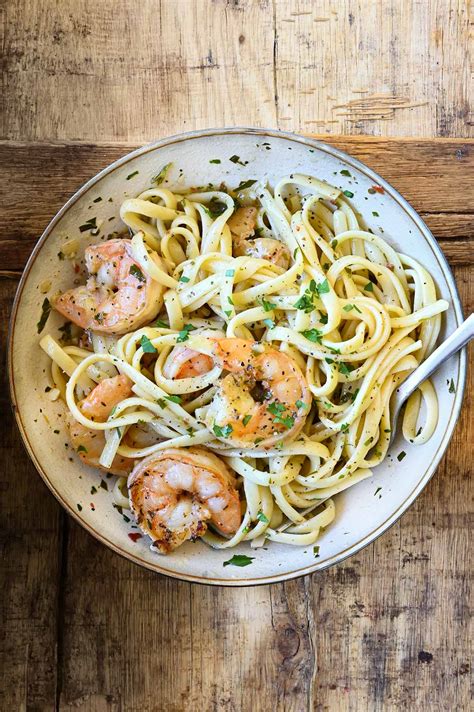 Shrimp Scampi Pasta Serving Dumplings