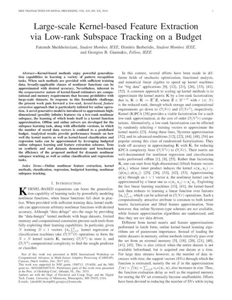 Pdf Large Scale Kernel Based Feature Extraction Via Low Rank