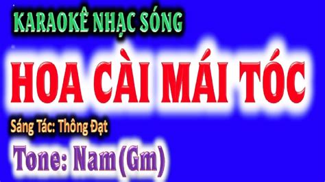 KARAOKE Hoa cài mái tóc tone nam Gm ghi ta Hoàng Chung YouTube