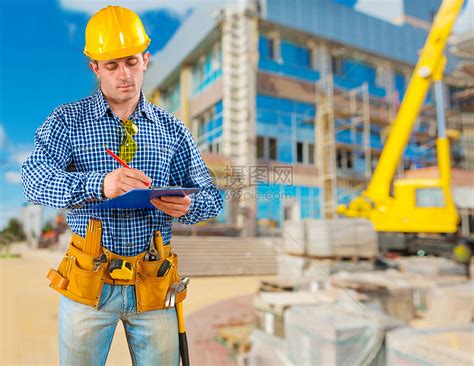以剪贴板写入的承包者建筑黄色工匠承包商头盔钥匙木匠家装工人工程师高清图片下载 正版图片321784896 摄图网