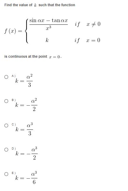 Solved Find the value of k such that the function | Chegg.com