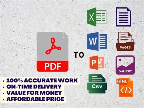 Pdf Conversion Into MS Excel Google Docs CSV MS Word HTML PPT