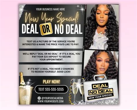 Deal Or No Deal Flyer Template January Booking Flyer New Year