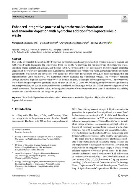 Enhanced Integrative Process Of Hydrothermal Carbonization And Anaerobic Digestion With