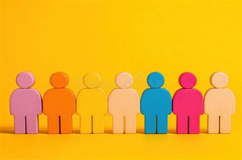 Colorful Figures Representing Diversity And Inclusion Against A Vibrant Background Stock