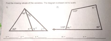 Solved Find The Missing Values Of The Variables The Diagram Is Drawn Not To Scale X Y Z