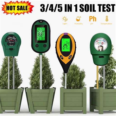 5 In 1 Digital Soil Tester Soil PH Monitor Temperature Moisture Meter