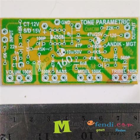 Jual PCB Tone Control Mono Tone Parameric IC OpAmp Treble Middle Bass Kota Madiun