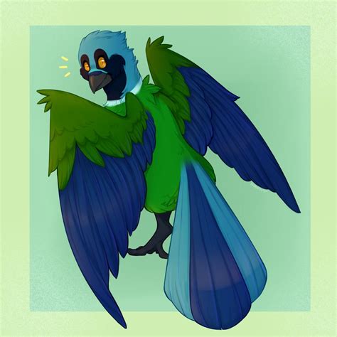 2879 Safe Artisthobojohn Bird Corvid Green Jay Jay Songbird