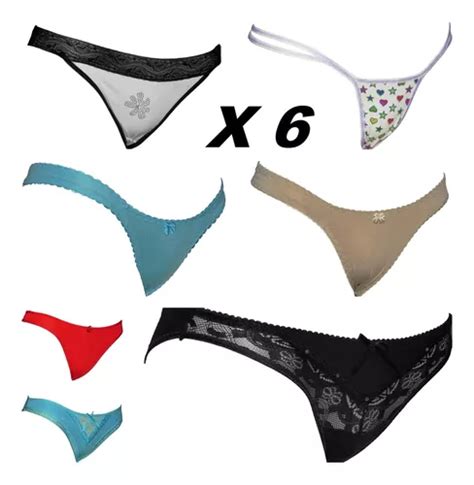 Panties Encaje Cacheteros Bikinis Hilos Lenceria Set 6 Pcs MercadoLibre