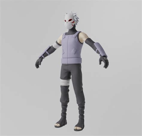 Artstation Kakashi Anbu Lowpoly Rigged Resources