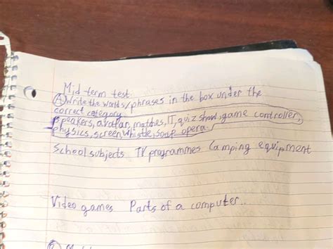 Mid Term Test AWrite The Words Phrases In StudyX