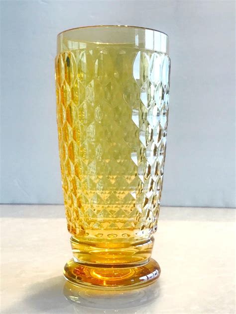 Set Of Seven Vintage Villeroy And Boch Crystal Highball Glasses In
