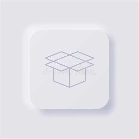 Box Icon White Neumorphism Soft Ui Design For Web Design Stock Vector