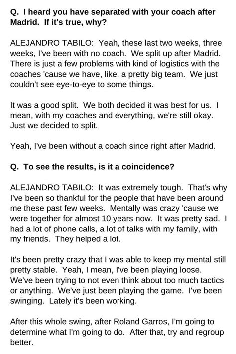 Tabilo Has Been Playing Without A Coach They Split Up After Madrid Rtennis