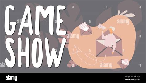 Writing Displaying Text Game Show Concept Meaning Program In Television Or Radio With Players