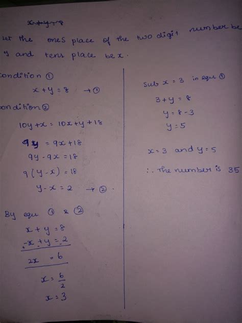 The Sum Of The Digits Of Two Digit Number Is 8 The Number Obtained By
