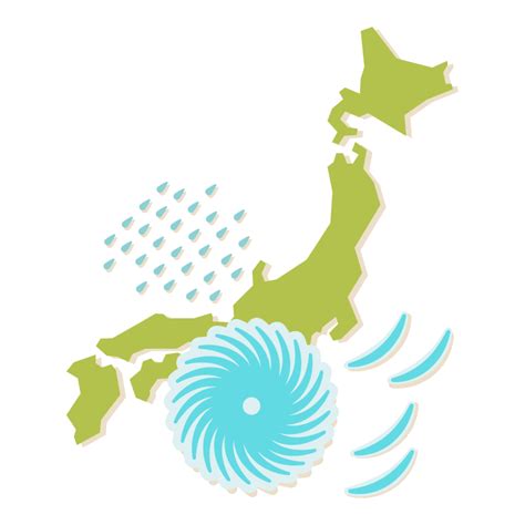日本列島と台風のイラスト 無料のフリー素材 イラストエイト