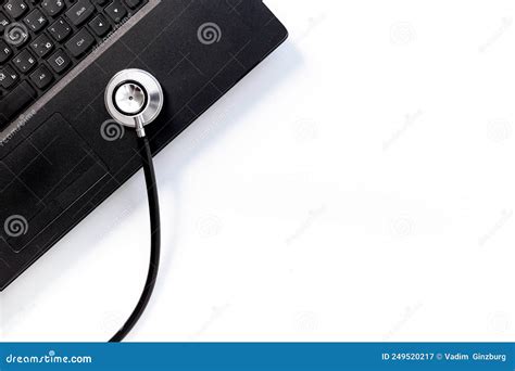Computer Servise And Repair Concept Kayboard With Stethoscope Stock