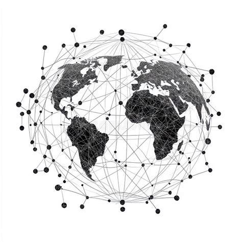 Global Network World Map Connections Data Visualization Stock Illustration Illustration Of