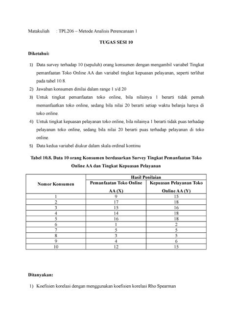 Koefisien Korelasi Dengan Menggunakan Koefisien Korelasi Rho Spearman
