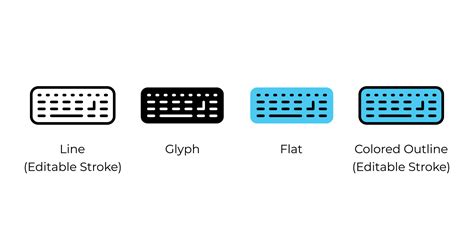 Computer Keyboard Wireless Keyboard Vector Icon Set Isolated On White