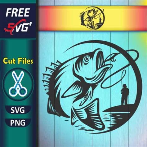 Fisherman Catching Fish SVG Free For Cricut Fishing SVG Free
