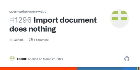 Import Document Does Nothing Open Webui Open Webui Discussion GitHub