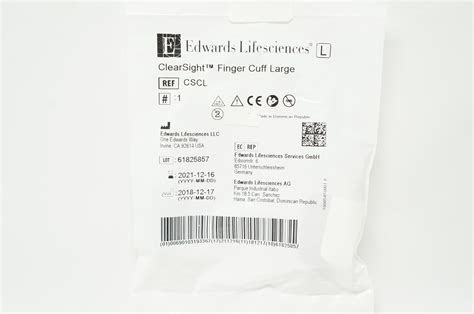 Edwards Lifesciences Cscl Clearsight Finger Cuff Large X