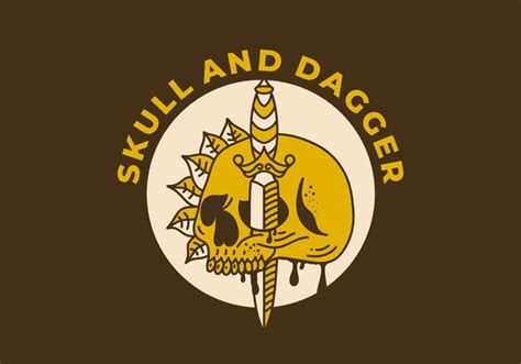 Premium Vector Vintage Art Illustration Of The Skull And The Dagger