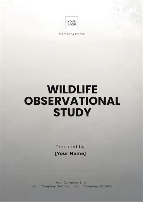Free Wildlife Observational Study Template To Edit Online