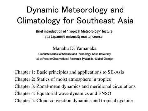 Ppt Dynamic Meteorology And Climatology For Southeast Asia Powerpoint Presentation Id4306723
