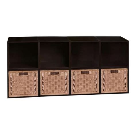 Niche Pc8pktf4totewnt Cubo Storage Set With 8 Cubes And 4 Wicker Baskets