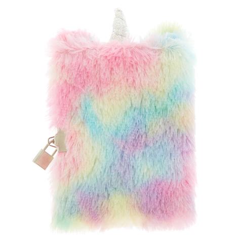 Pastel Rainbow Unicorn Soft Lock Notebook Claires