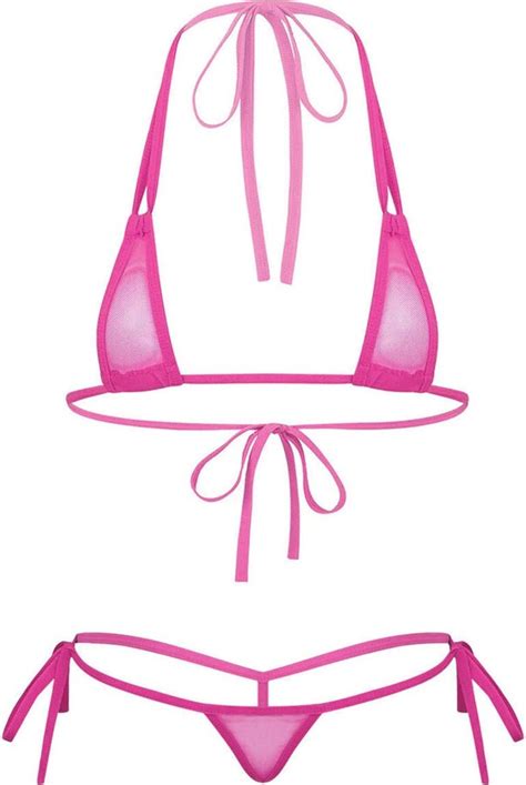 Kaerm Womens Sheer Mini Micro Bikinis See Through Brazilian G String