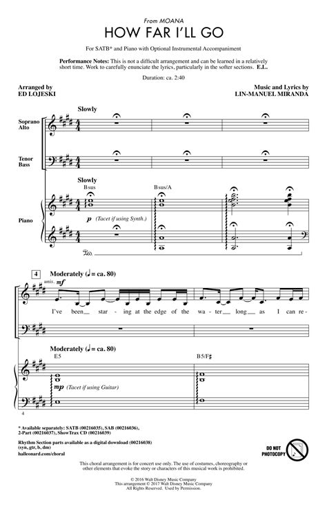 How Far Ill Go Piano Sheet Music Free Printable