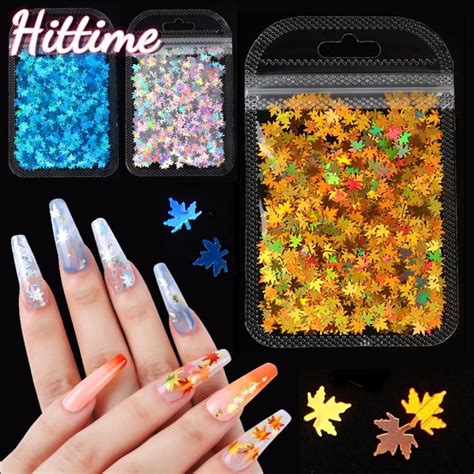 Hittime 2g Maple ใบเลื่อมอีพ็อกซี่เรซิ่นฟิลเลอร์ Diy ตกแต่ง Leaf Fillling หัตถกรรมเล็บ Art